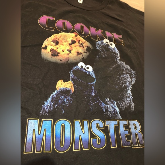 Shirts | Sesame Street Cookie Monster Rap Tee Shirt Rare Xxl Big Bird ...